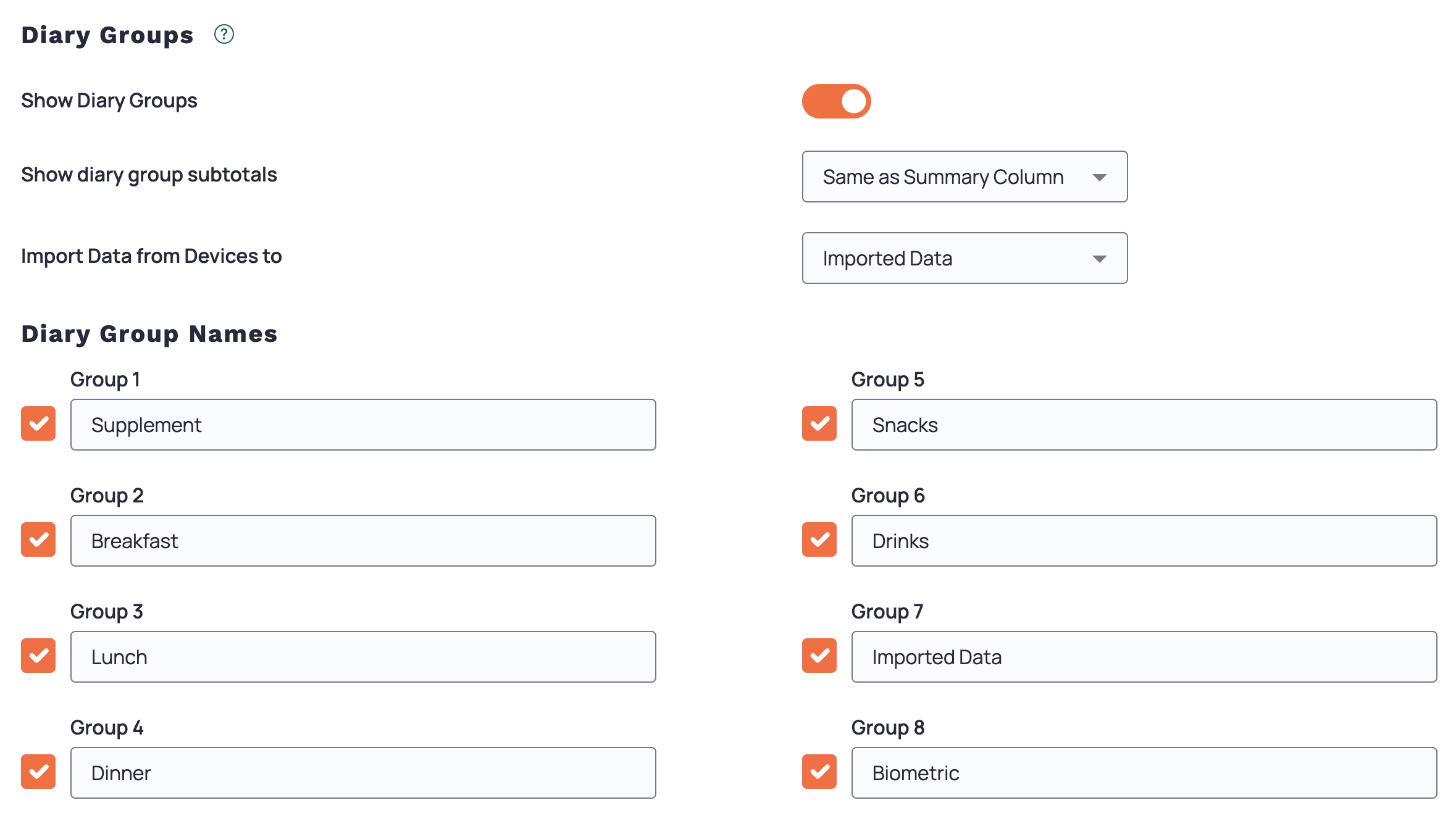 Display Settings – Cronometer