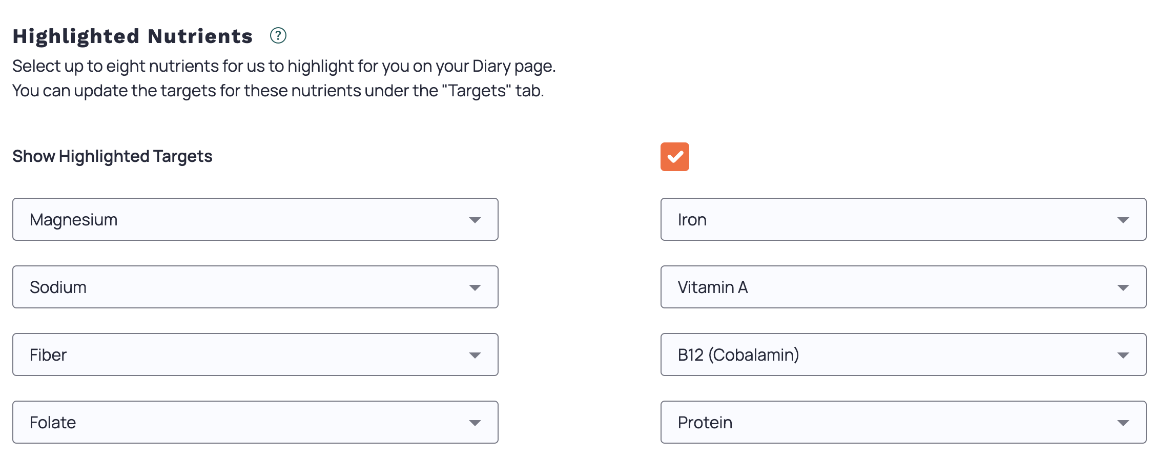 Display Settings – Cronometer