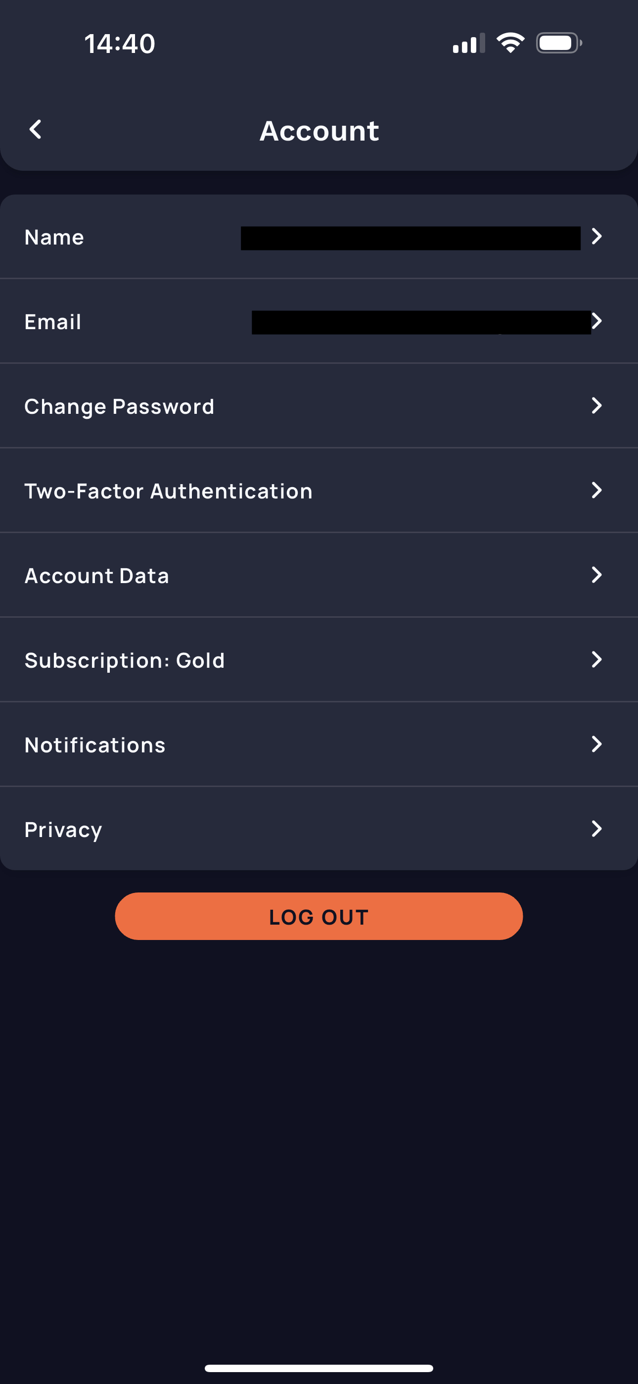 Mobile - Account – Cronometer