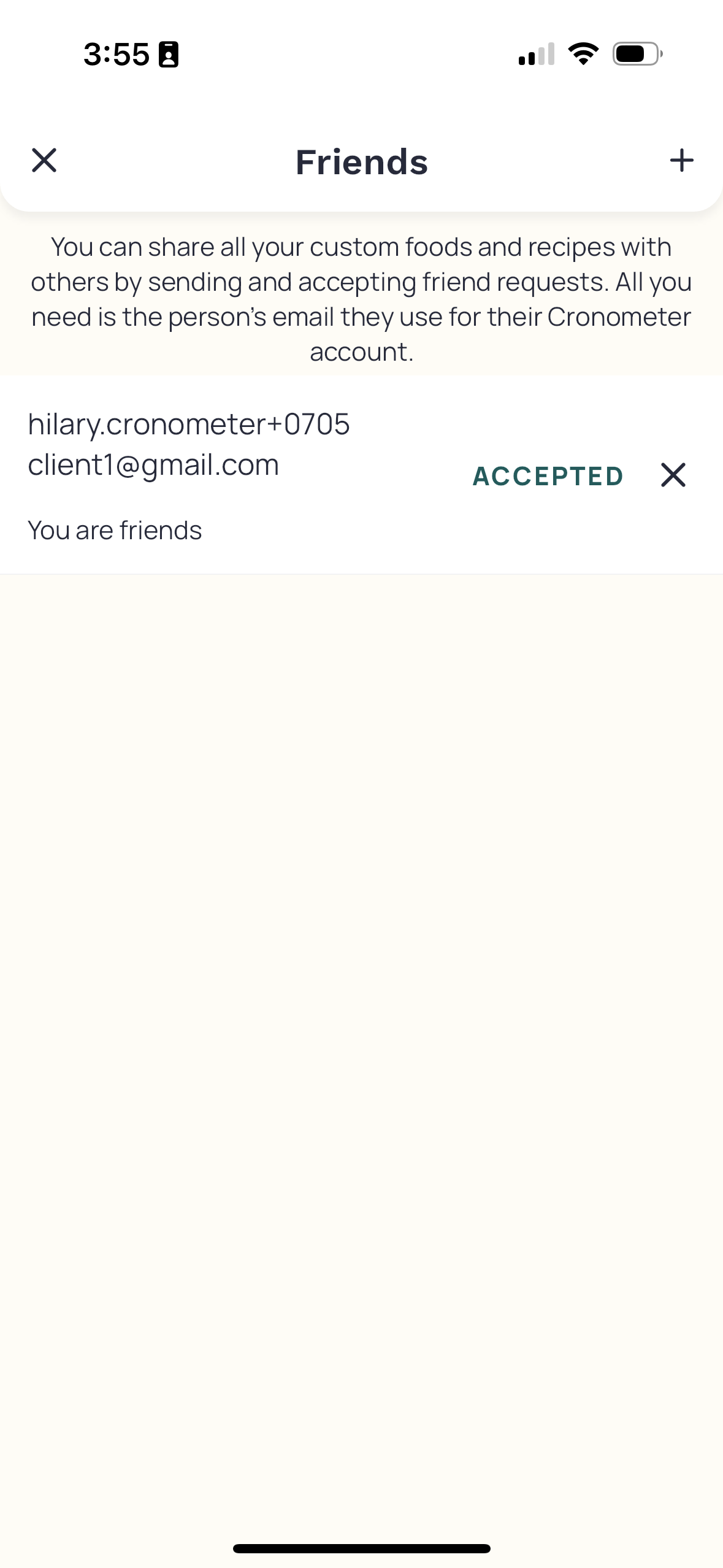 Mobile - Sharing – Cronometer