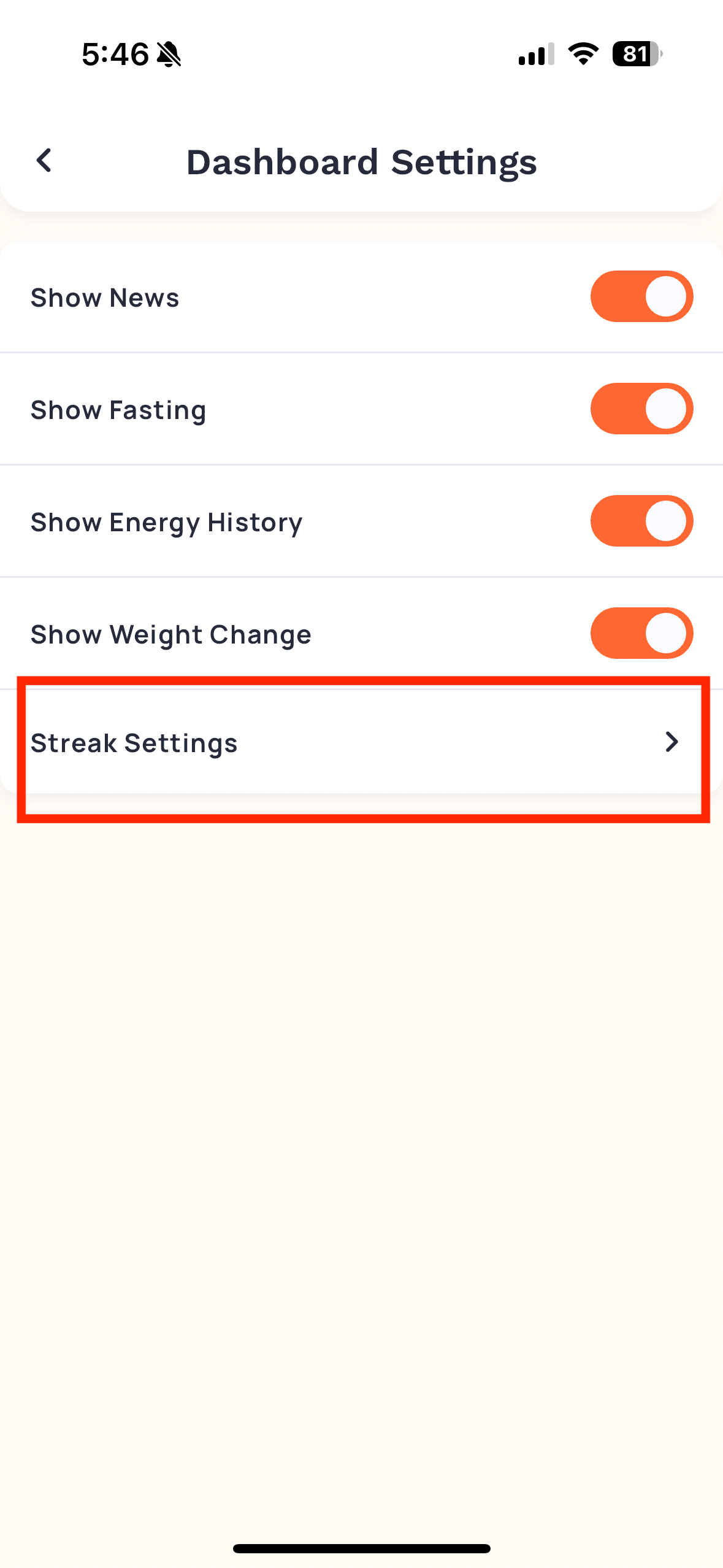 Mobile - Streaks – Cronometer