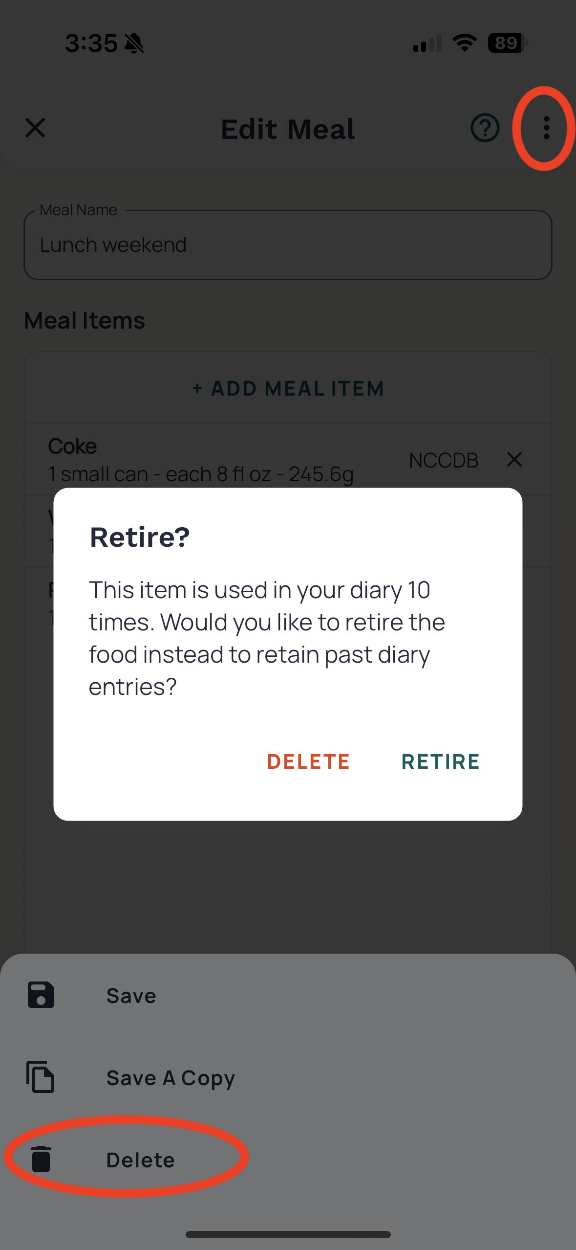 Mobile - Create Custom Meal – Cronometer