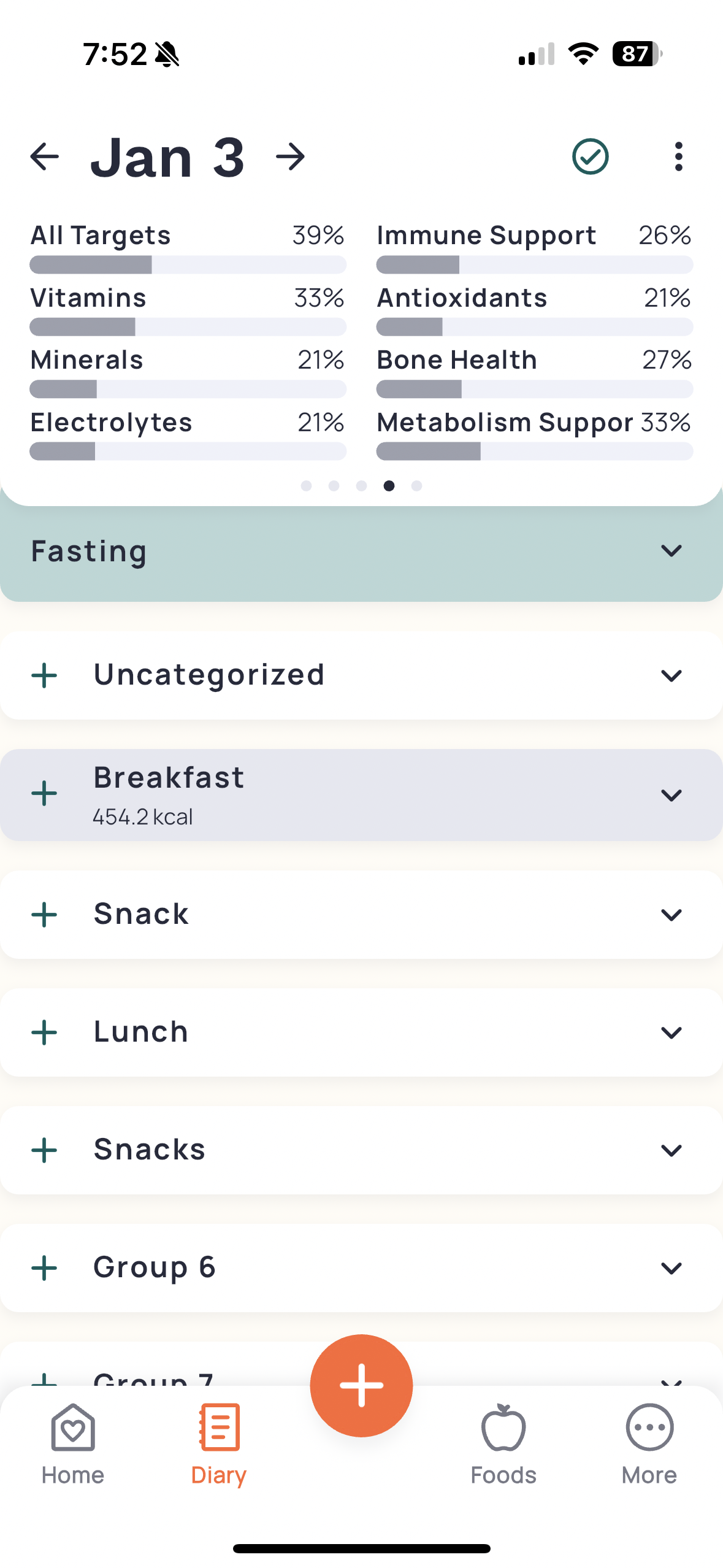 Mobile - Nutrition Scores – Cronometer