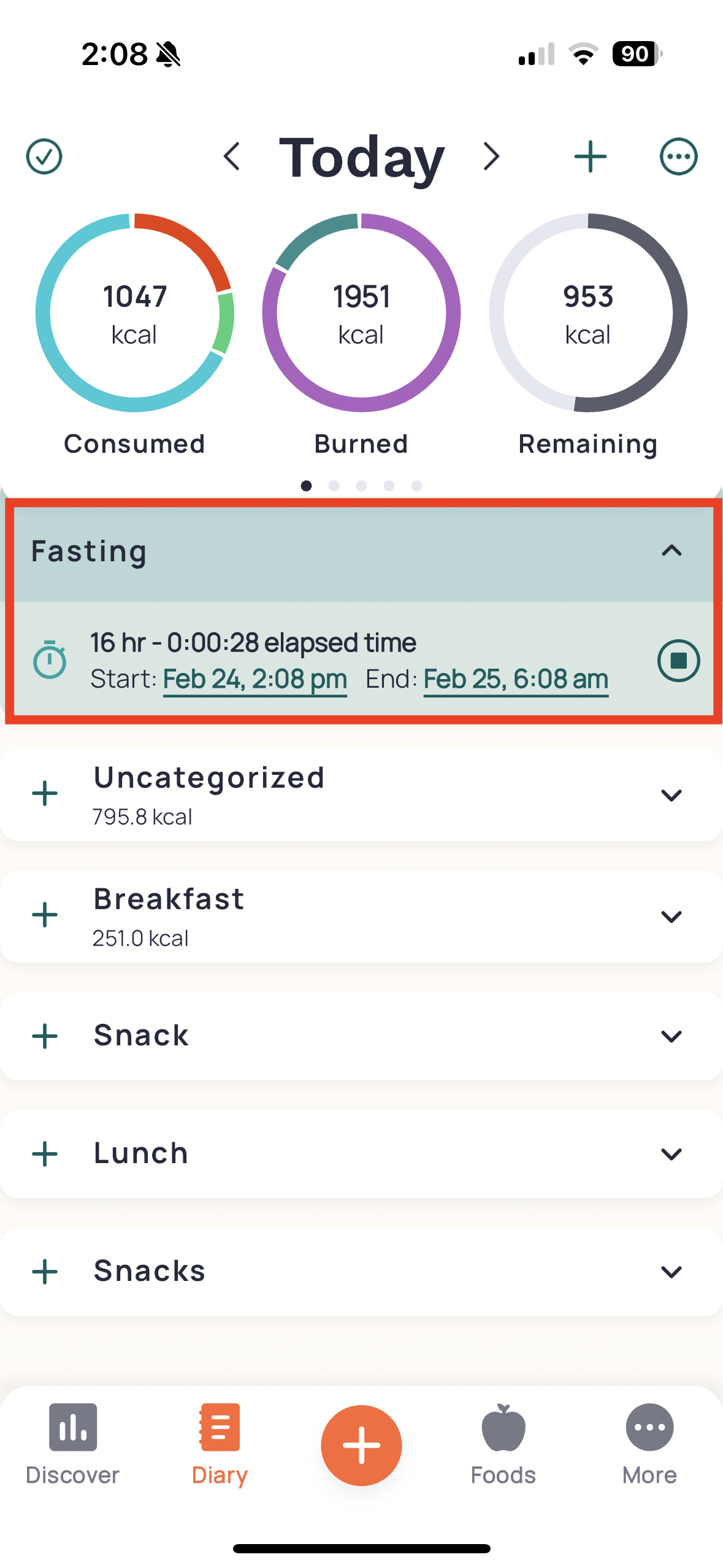 Mobile - Fasting – Cronometer