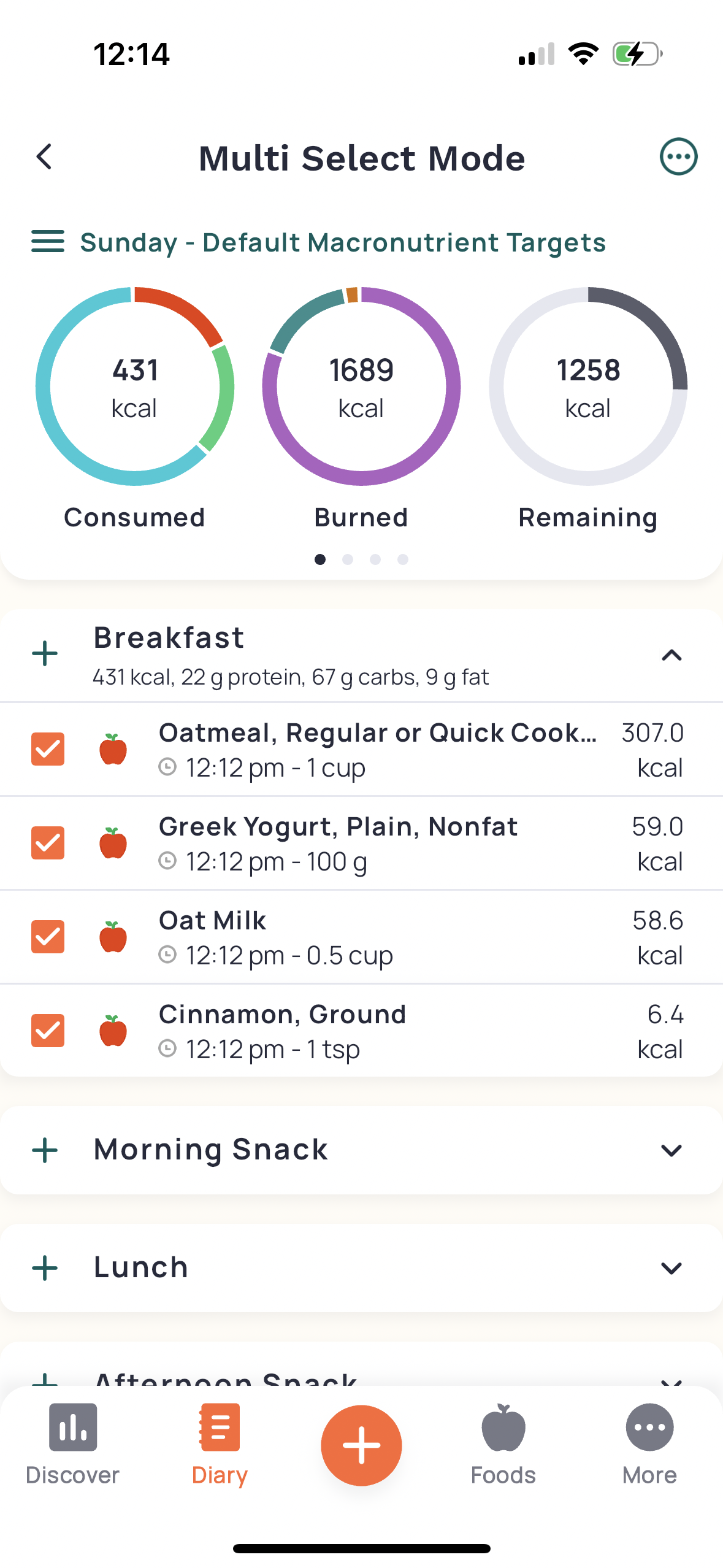 Mobile - Create Custom Meal – Cronometer