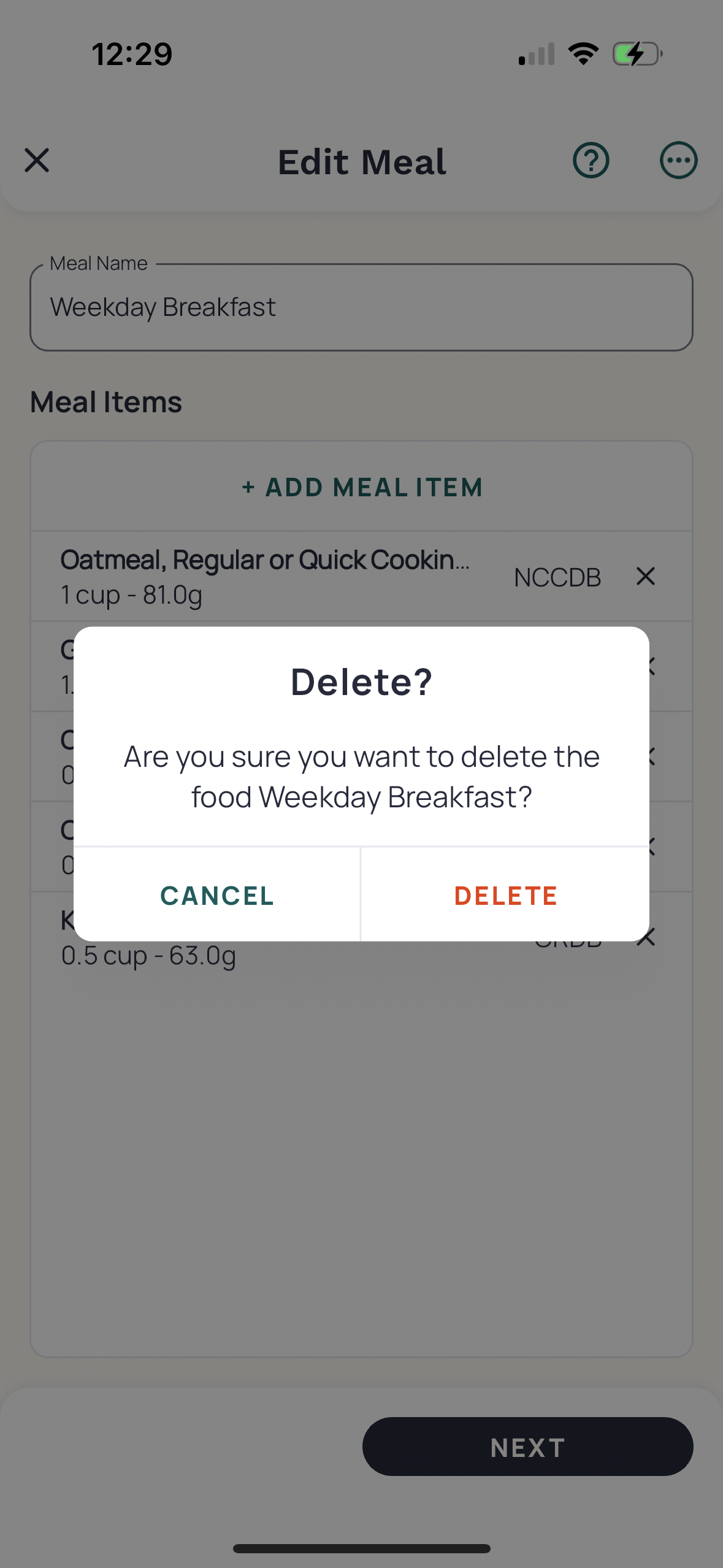 Mobile - Create Custom Meal – Cronometer