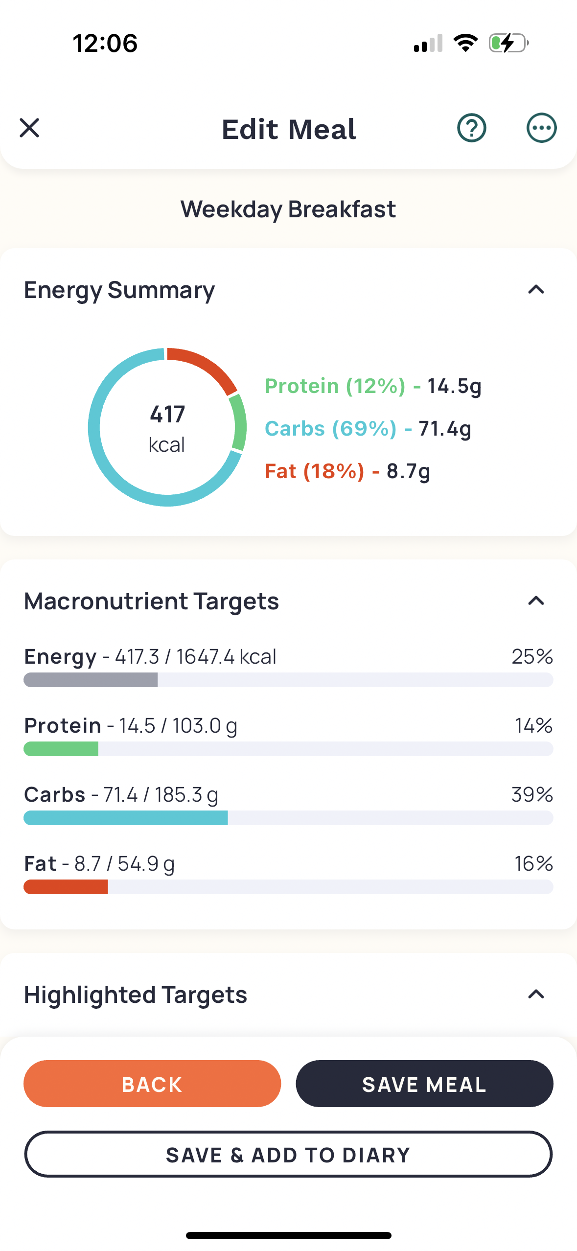 Mobile - Create Custom Meal – Cronometer