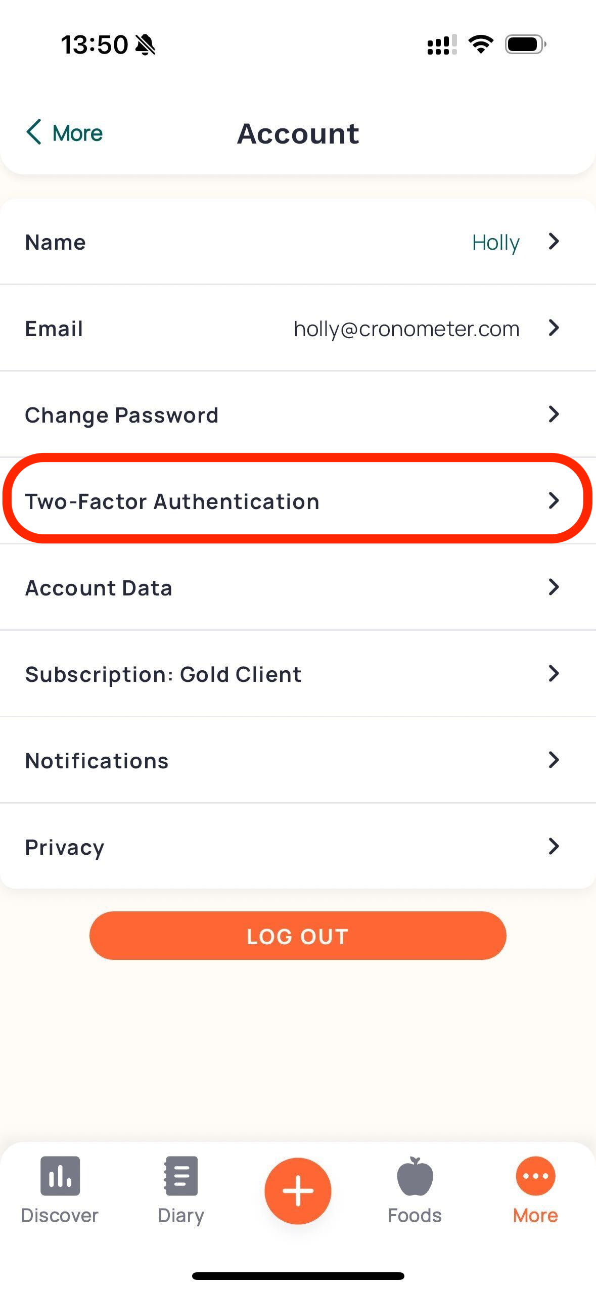 Mobile - Two-Factor Authentication – Cronometer