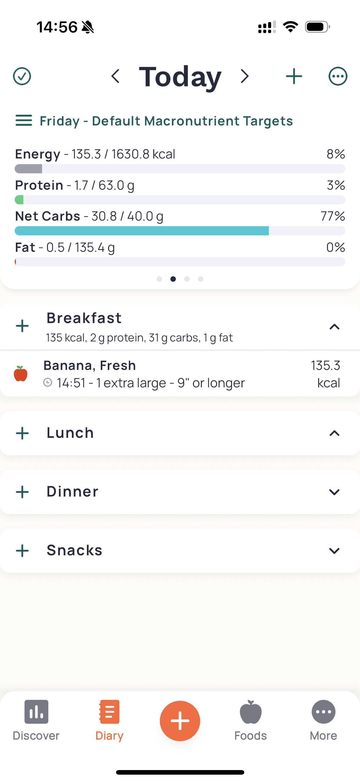 Mobile - Diary Overview – Cronometer