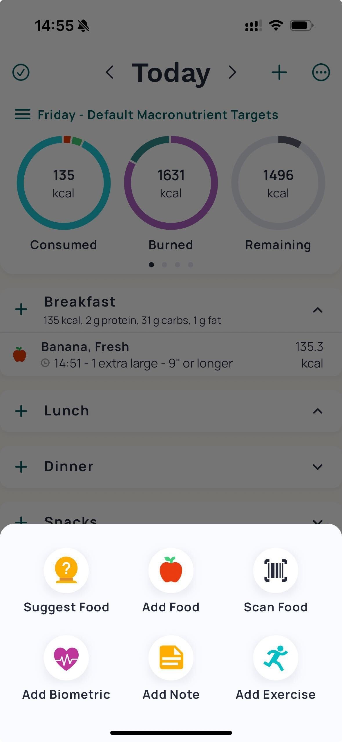 Mobile - Diary Overview – Cronometer