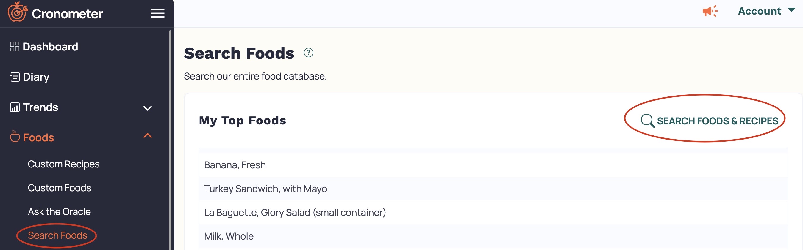 Pro - Search Foods – Cronometer