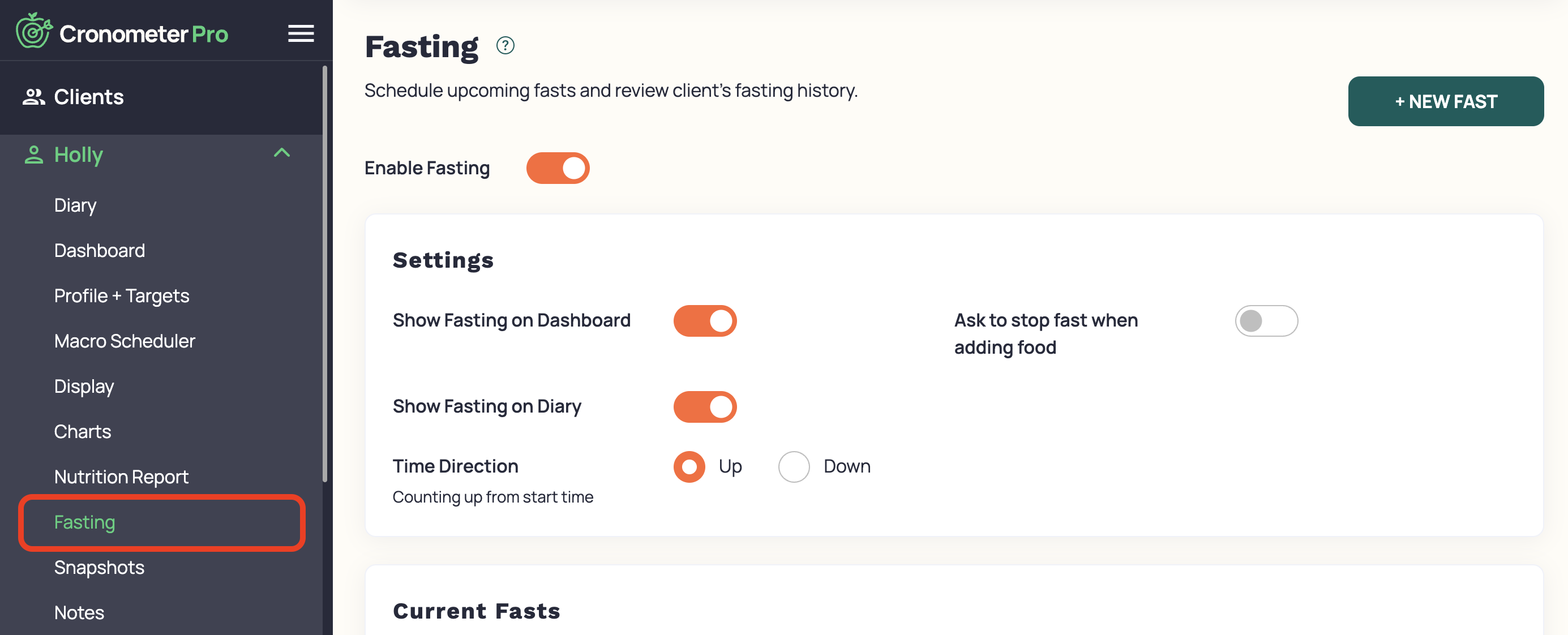 Pro Client Fasting Cronometer
