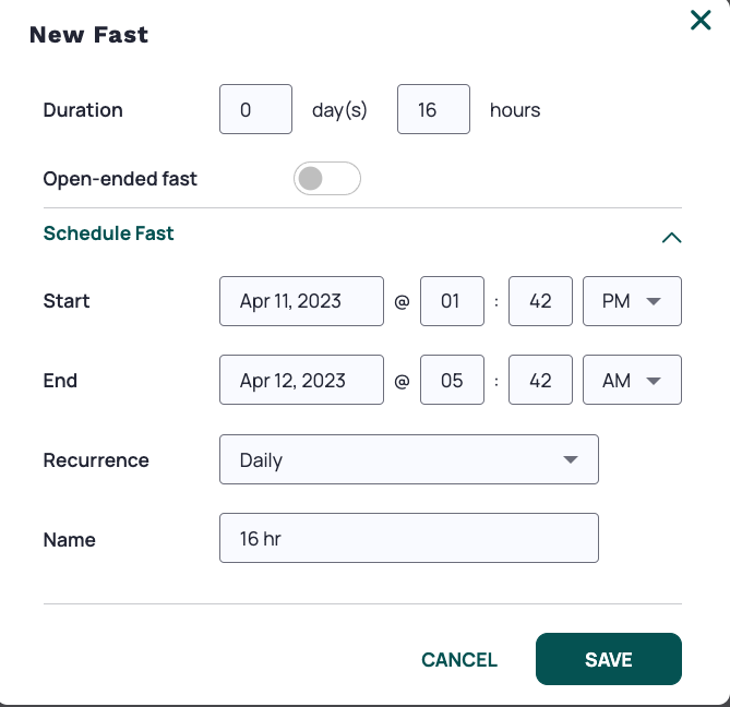 Pro - Client Fasting – Cronometer