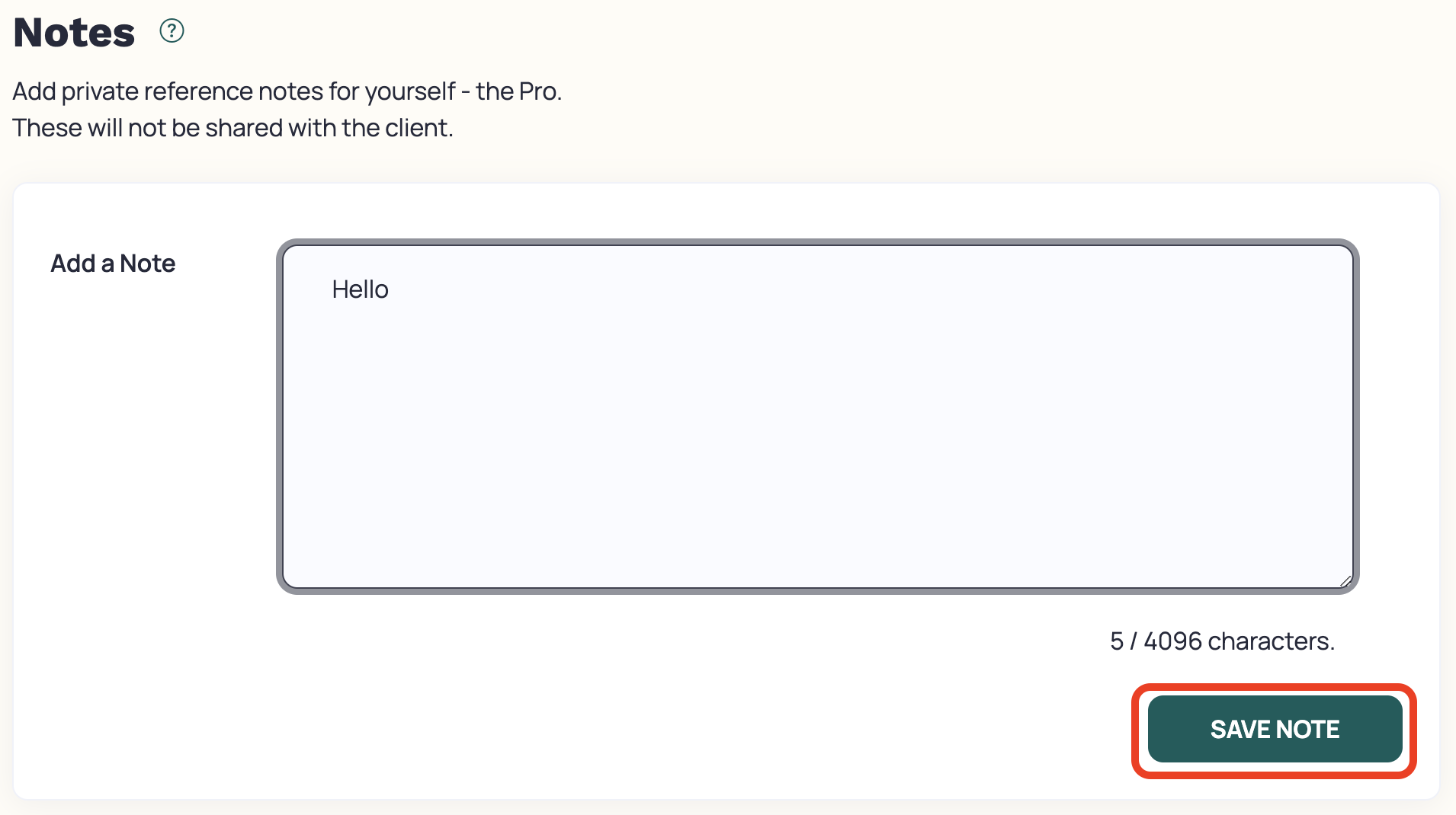 Pro Client Notes Cronometer