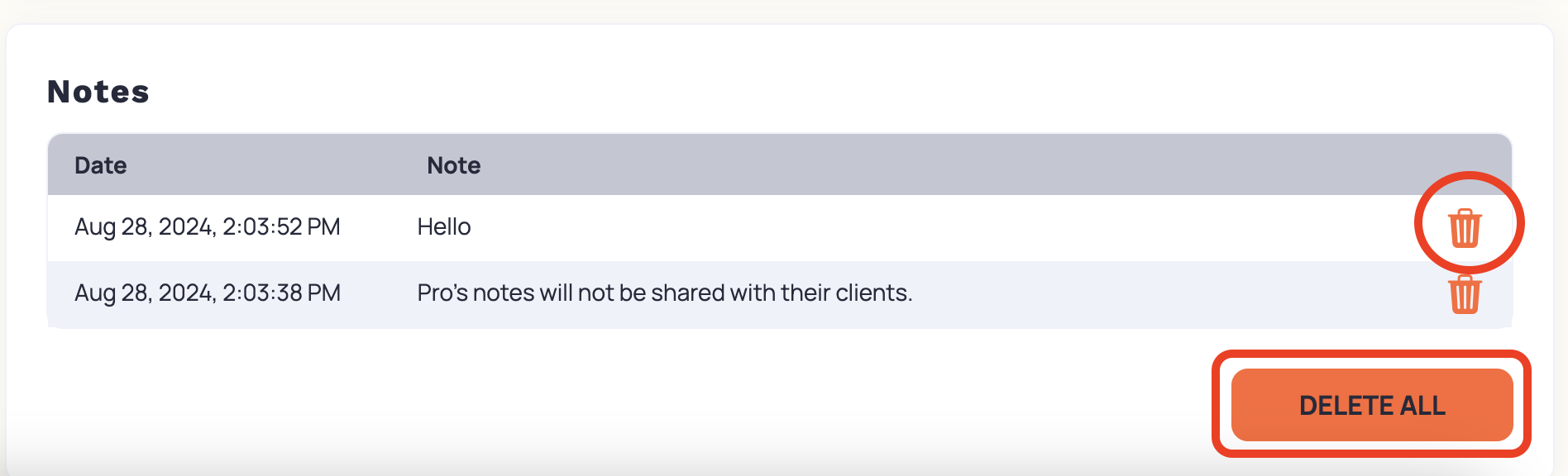 Pro Client Notes Cronometer