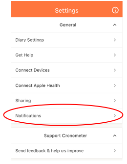 Mobile - Notifications – Cronometer