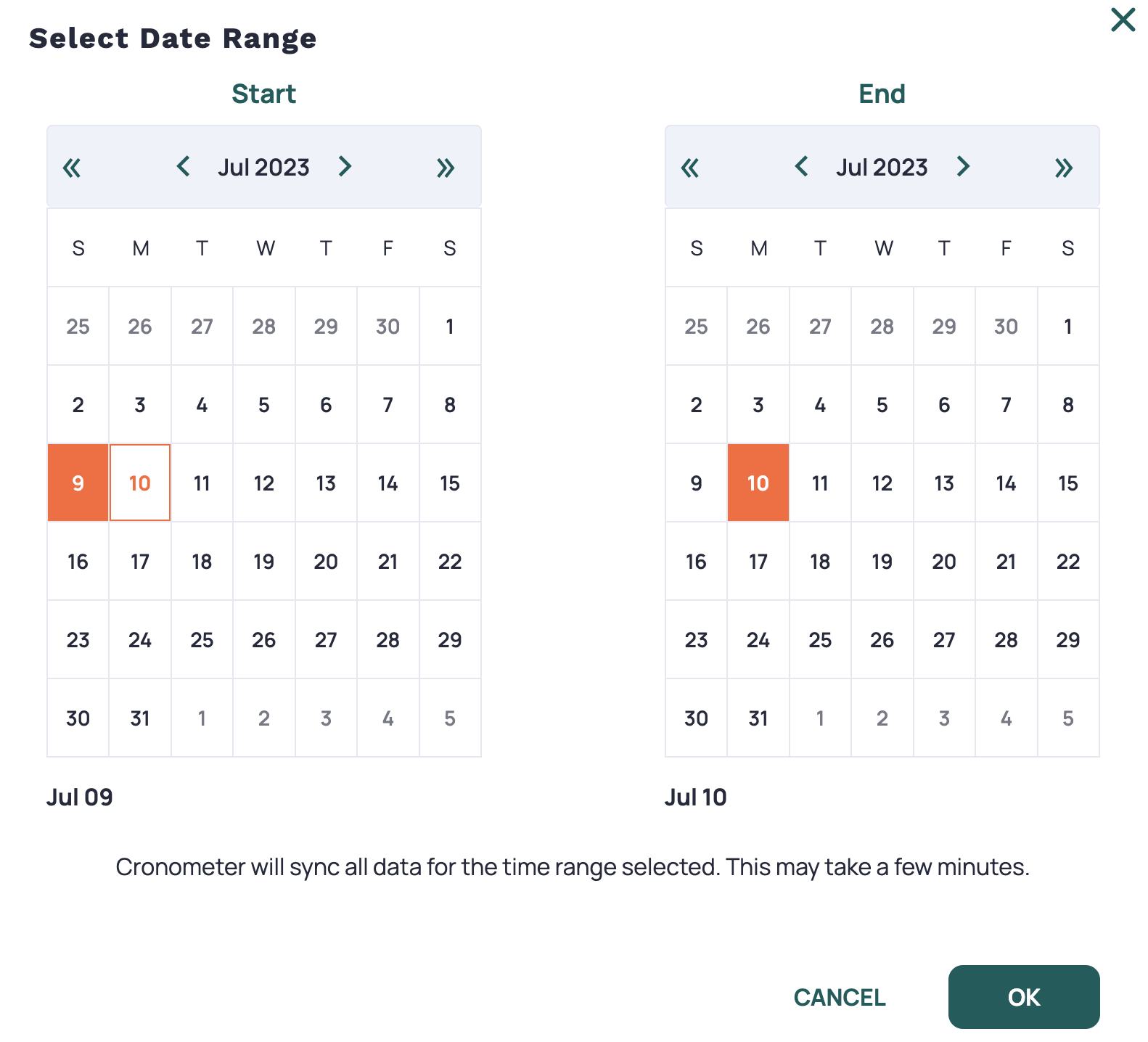 WHOOP – Cronometer
